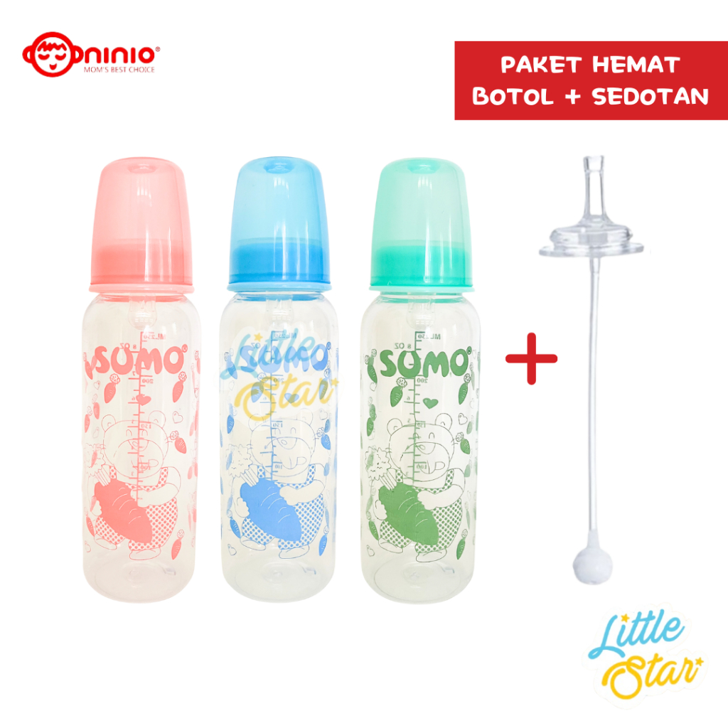Jual Paket Botol Dot Susu Sedotan Bayi Sumo Ninio Round Baby Bottle ...