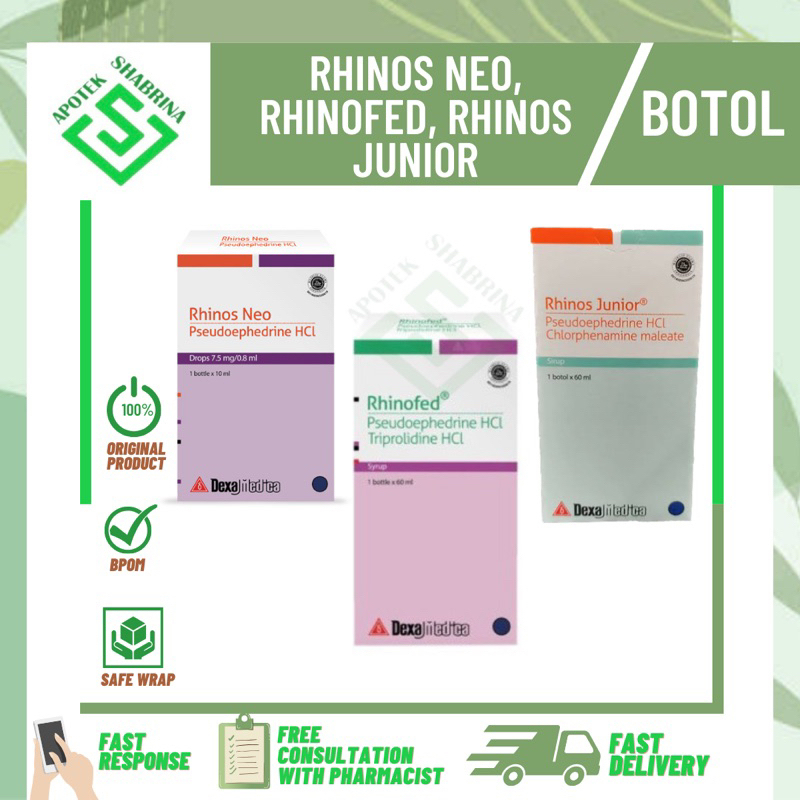Jual RHINOS JUNIOR SIRUP/ RHINOS NEO DROP / RHINOFED SIRUP / PILEK FLU ...