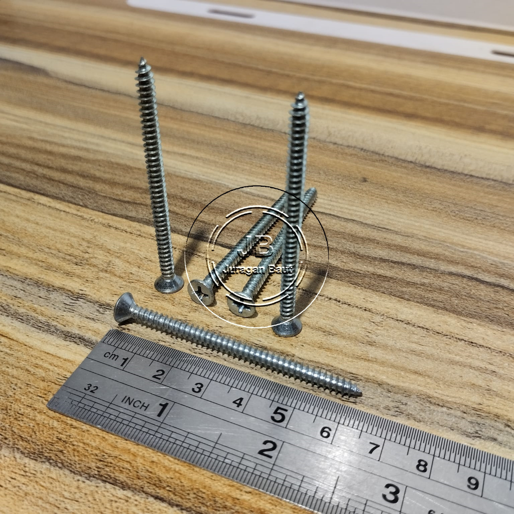 Jual SEKRUP FH FAB 8X2 1/2 PANJANG 6CM SKRUP F+AB TAPPING TAPING SCREW ...