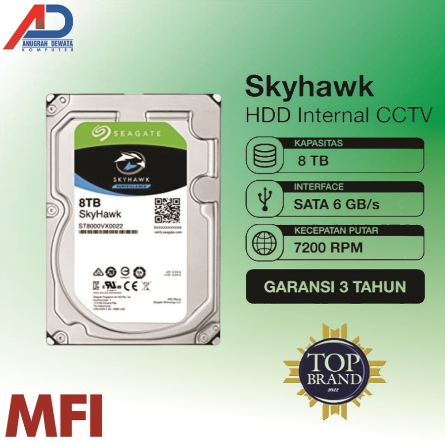Jual HARDISK SEAGATE SKYHAWK 8TB SATA SURVEILLANCE | Shopee Indonesia