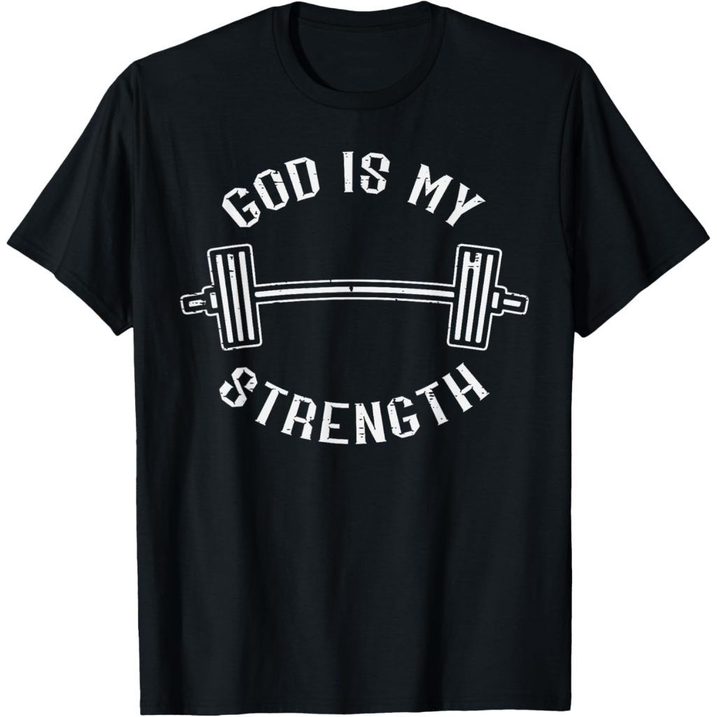 Jual Baju Kaos Olahraga Gym God Is My Strength Christian Workout ...