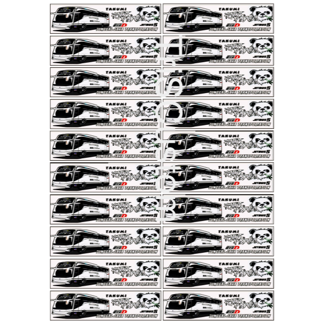 Jual Stiker Nama Bus Basuri Kids Panda JB 5 Viral Glossy Kuat Mengkilap ...