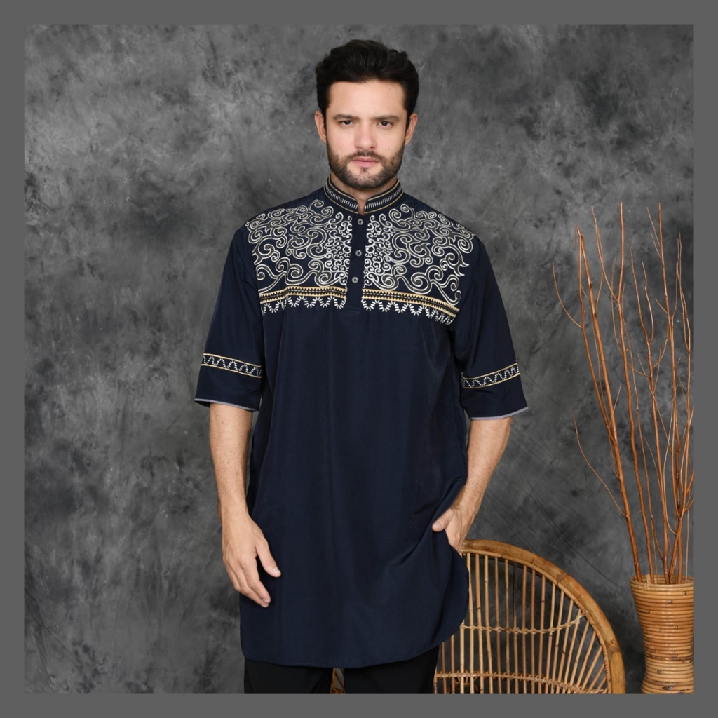 Jual Kurta Gamis Pria Bordir-Koko Qurta muslim size M L XL | Shopee ...