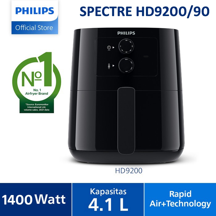 Jual Air fryer Philips Premium HD9200/90 1400 watt Spectre Airfryer | Shopee Indonesia