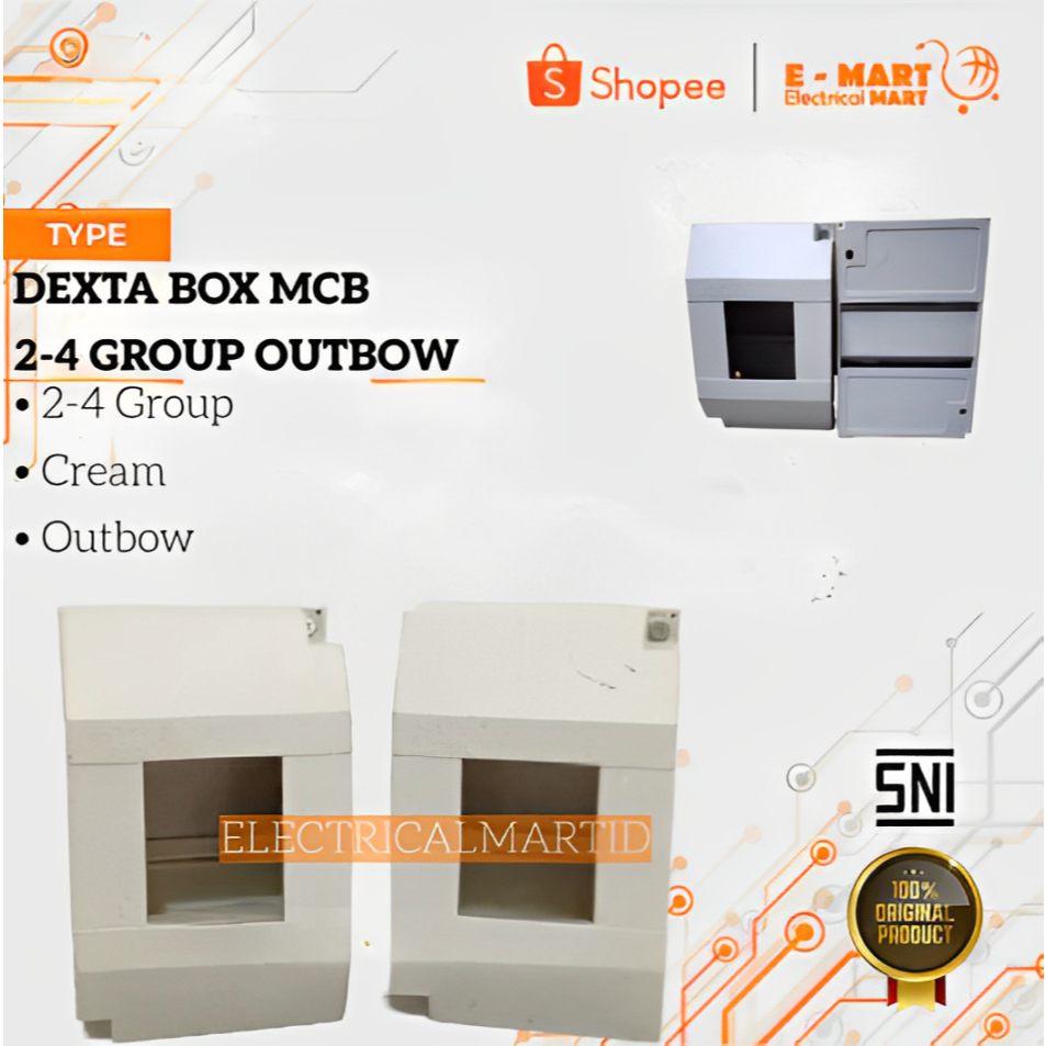Jual Dexta OB Box MCB 2 - 4 Group / Rumah MCB Listrik 4 Grup | Shopee ...