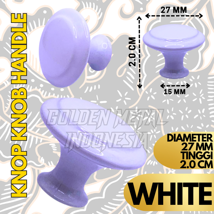 Jual Knob Knop Tarikan Pegangan Handle Laci Pintu Lemari WHITE TL-9 ...