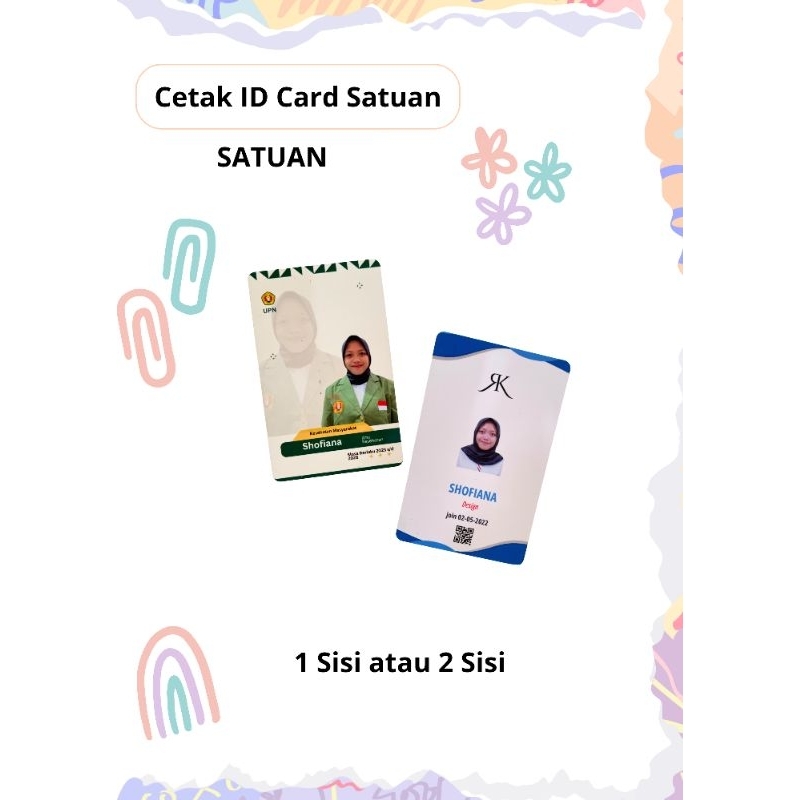 Jual Cetak ID Card Satuan 1 Sisi / 2 Sisi | Shopee Indonesia