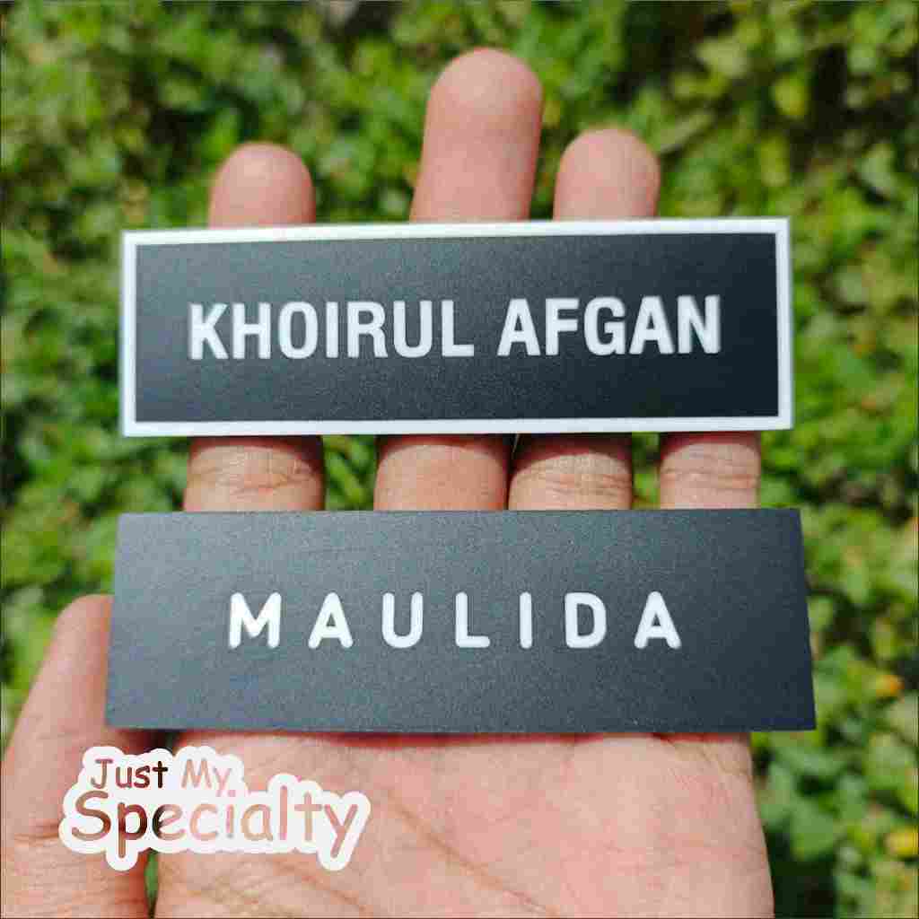 Jual PAPAN NAMA DADA BAHAN DOFF 2,5X8CM / NAMETAG AKRILIK DOFF GRAFIR ...