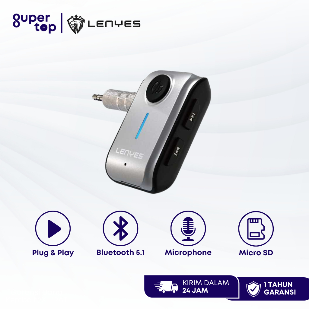 Jual Lenyes LR207 Bluetooth Receiver 5.3 Aux 3.5mm Alat Bluetooth Audio ...