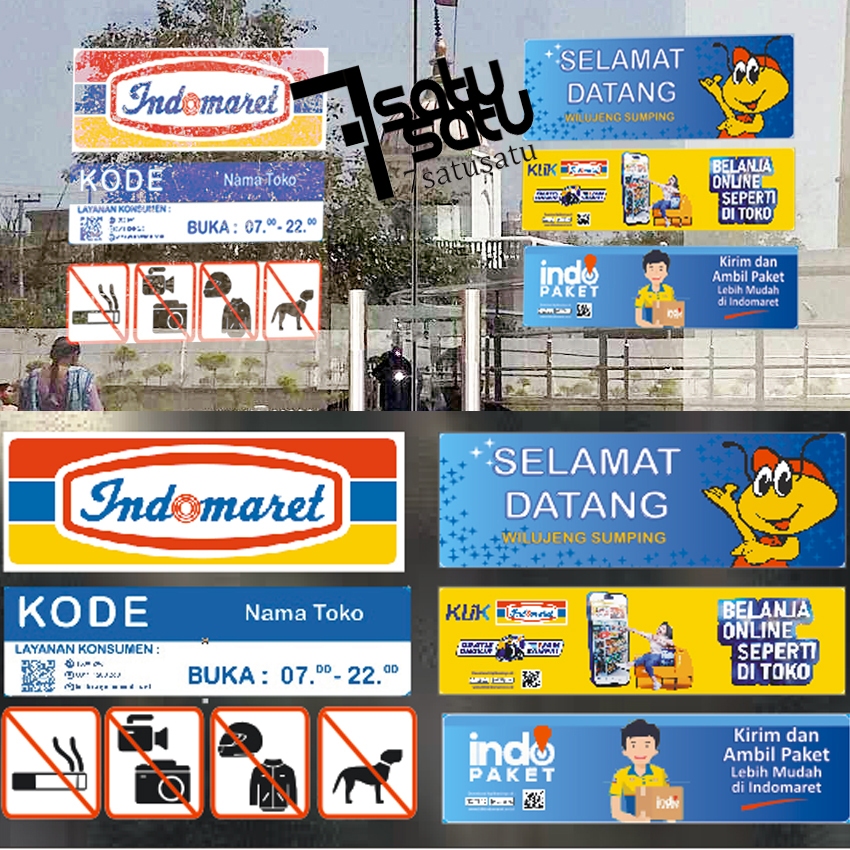 Jual Stiker Kaca Indmart Nama Toko Logo Peringatan Plang Neon Box Pintu ...