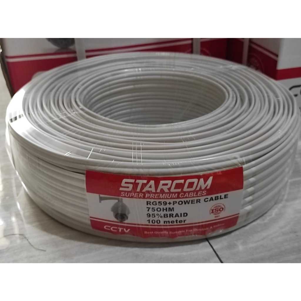 Jual Kabel CCTV RG59 100 Mtr plus power DC Merk STARCOM / HIVIEW ...