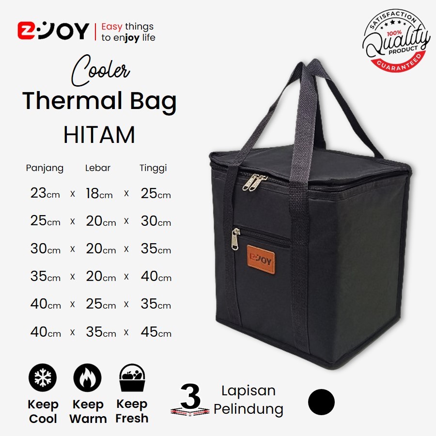 Jual Cooler Thermal Bag / Tas Susu dan Makanan Bayi HITAM ALL SIZE ...