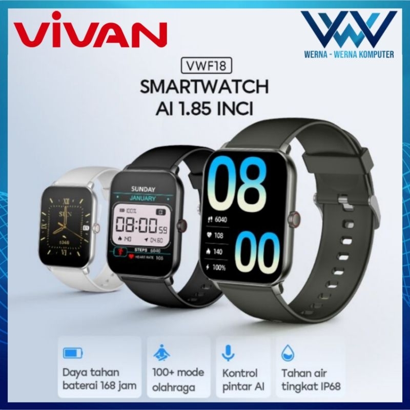 Jual VIVAN SmartWatch VWF18 | Waterproof IP68 | Sport mode 100+ | Alexa ...