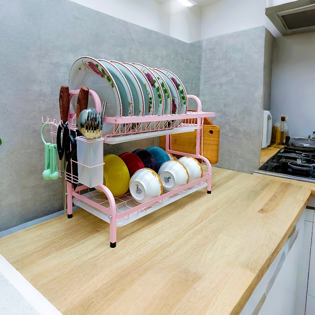 Jual Rak Piring PINK Mewah Rak Cuci Piring Rak Penyimpanan Dapur ...