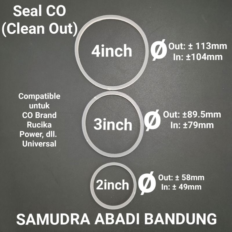 Jual Seal Karet CO Clean Out Standar Universal Berbagai Merk Rucika ...