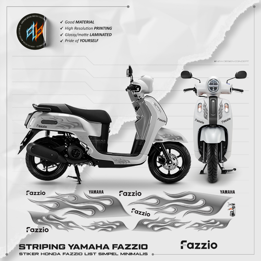 Jual STRIPING YAMAHA FAZZIO API TRANSPARAN / STIKER FAZZIO LIST SIMPEL / STRIPE FAZZIO / STOCK ...