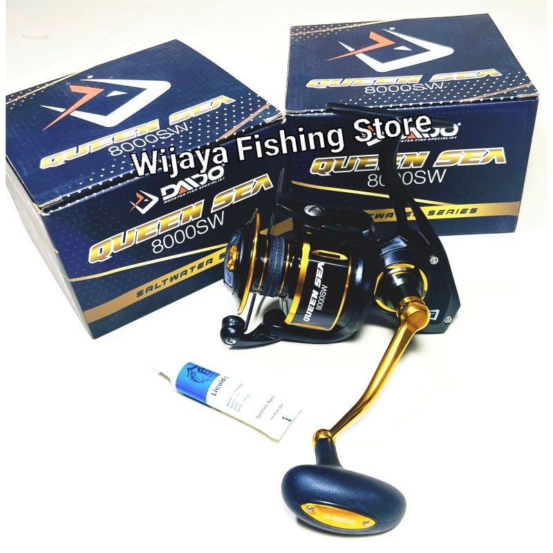 Jual Reel Pancing Daido Queen Sea SW 6000 8000 POWER HANDLE | Shopee ...