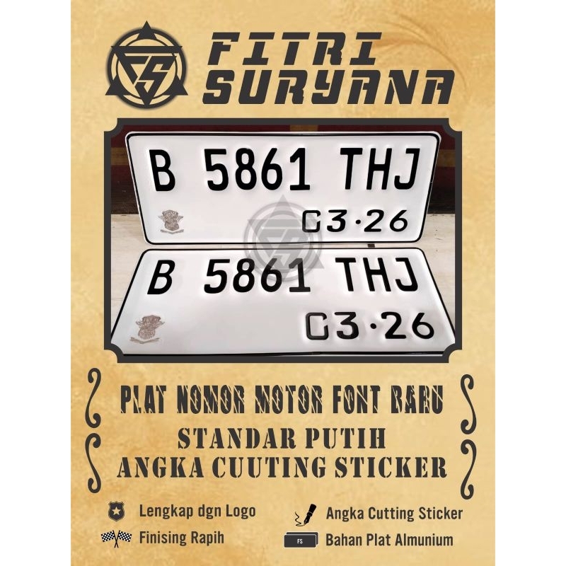 Jual Plat Mtr Putih Font Baru | Shopee Indonesia