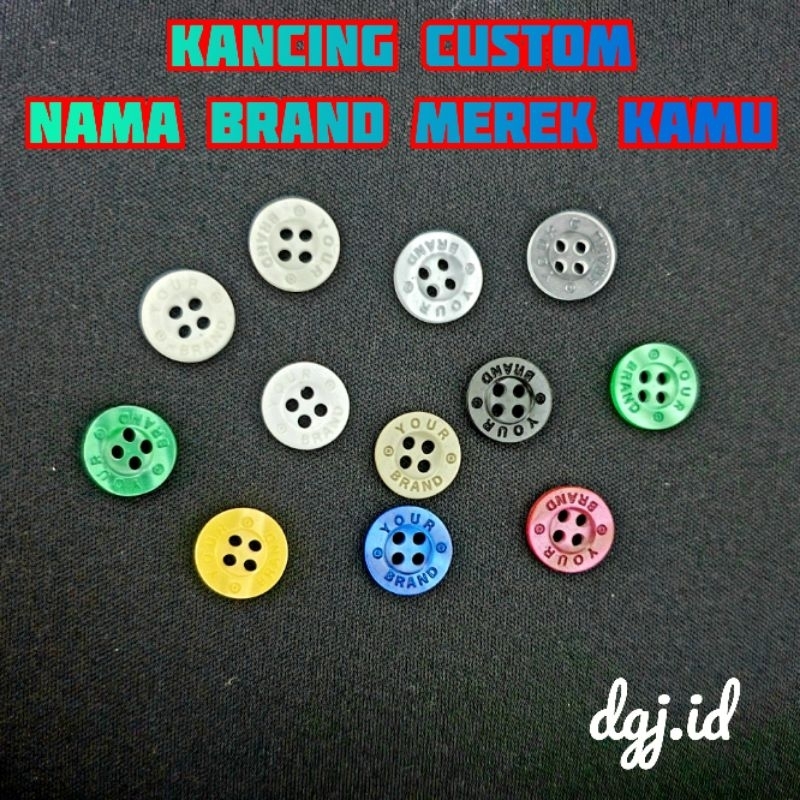 Jual Kancing Custom Nama Brand Baju Kemeja Seragam Koko 18L 11,5mm 11 ...