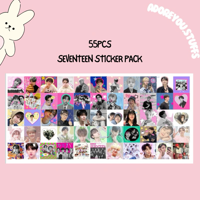 Jual (55pcs) SEVENTEEN STICKER KPOP / STICKER FREEBIES / STICKER DECO ...