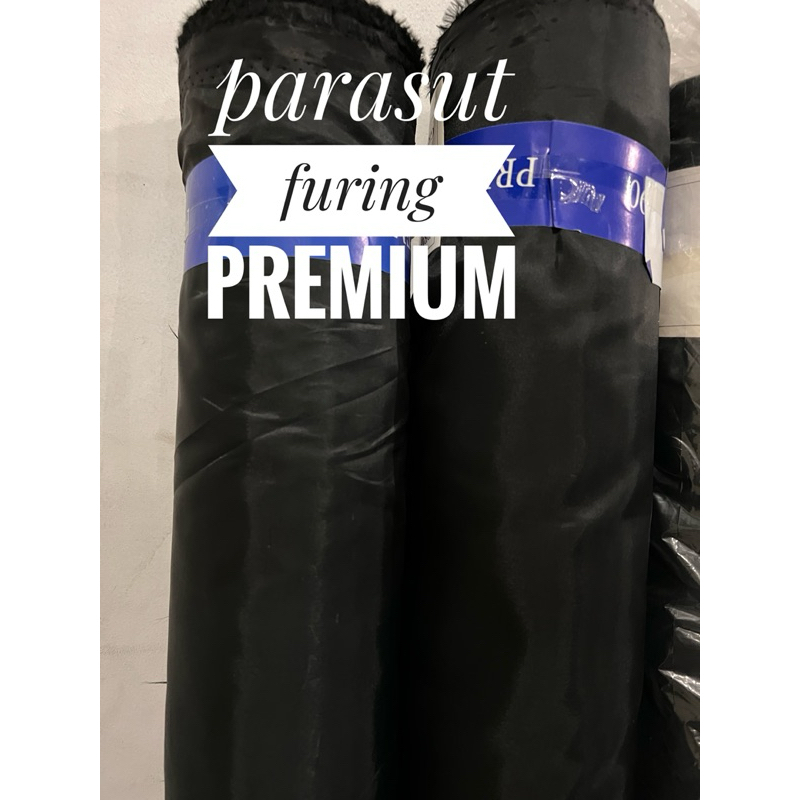 Jual kain parasut satin hitam premium Kain bahan furing parasut benang ...