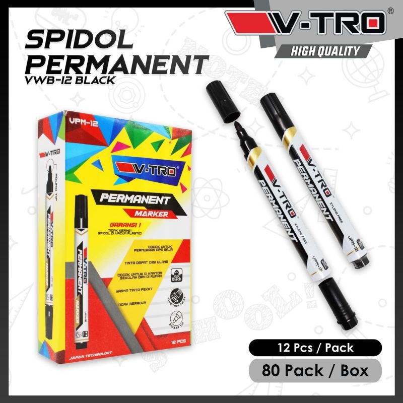 Jual Permanent Marker Spidol Permanen /spidol permanent warna hitam ...