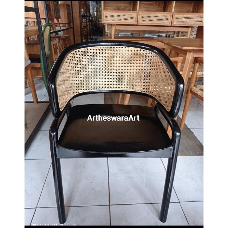 Jual kursi kayu jati rotan anyaman rotan // kursi kayu jati rotan ...