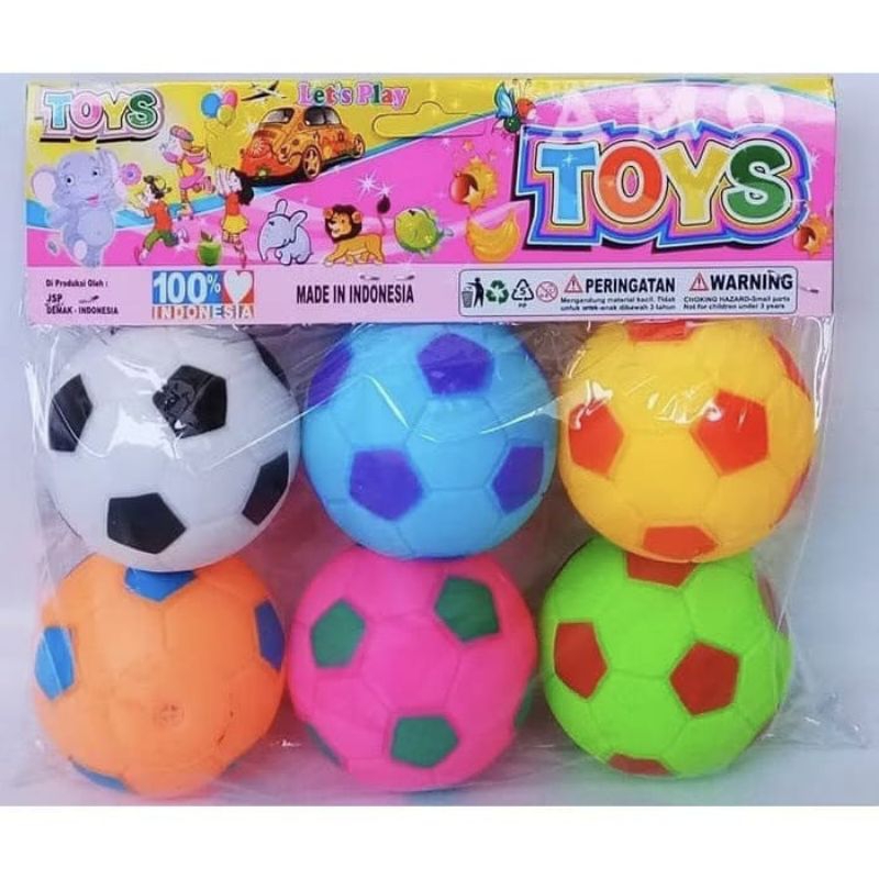 Jual Mainan Anak Bayi Bola Vinly Bunyi Pencet / Mainan Karet Model Bola ...