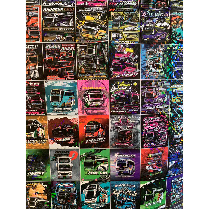 Jual stiker bus mania 1 lembar isi 30 / stiker bis viral / sticker ...