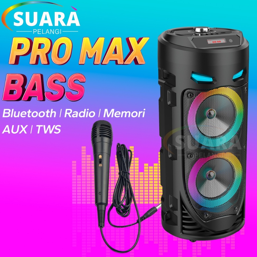 Jual Serbuuuu PRO MAX BASSSpeaker Bluetooth Karaoke Besar Super Bass Polytron Protable 8 Inch ...