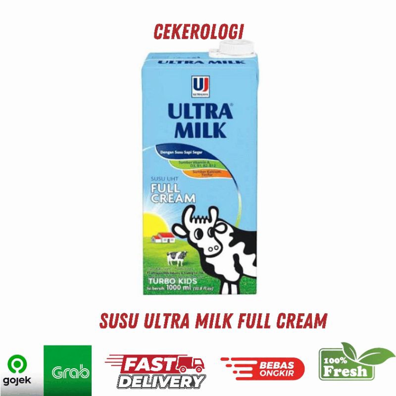 Jual Susu Ultra Milk Full Cream 1L / Susu Ultra Milk Full Cream / Susu ...