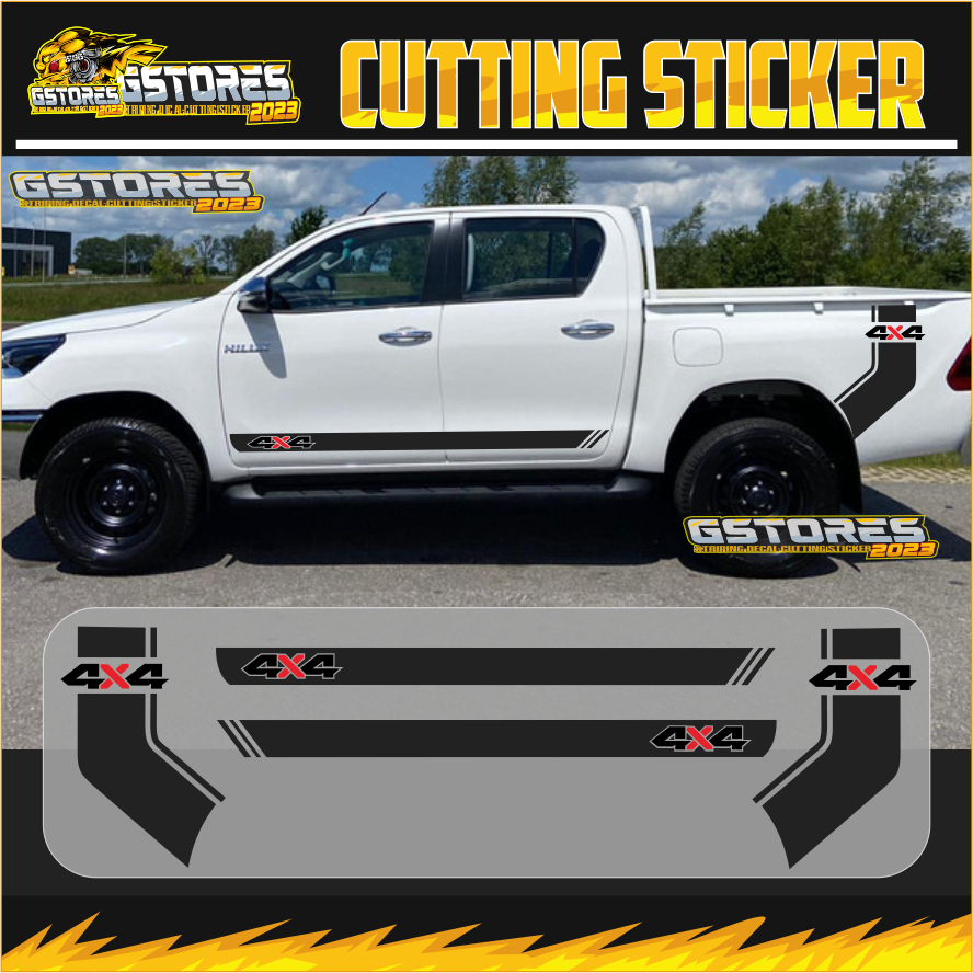 Jual sticker mobil 4x4 paket sticker hilux triton strada ranger navara ...