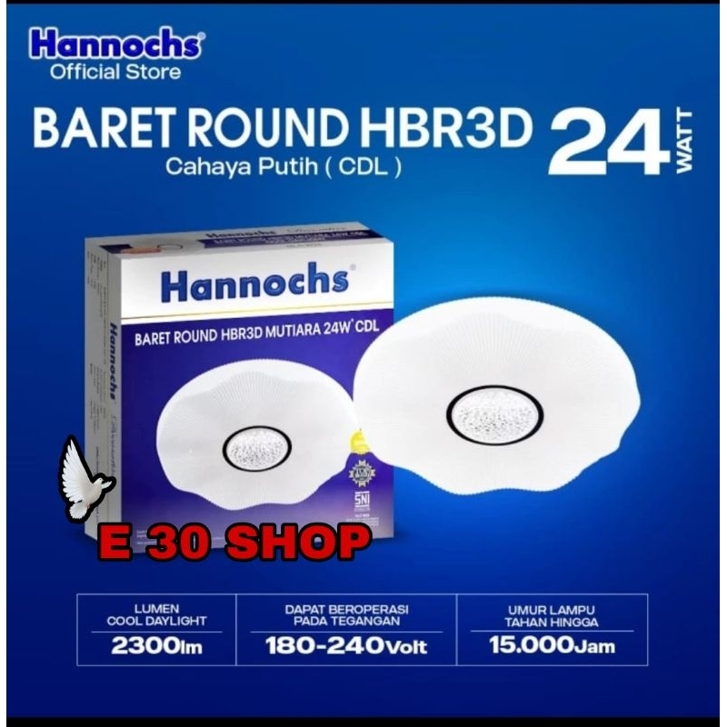 Jual Hannochs Lampu Downlight LED Baret Round HBR3D Mutiara 24 Watt ...