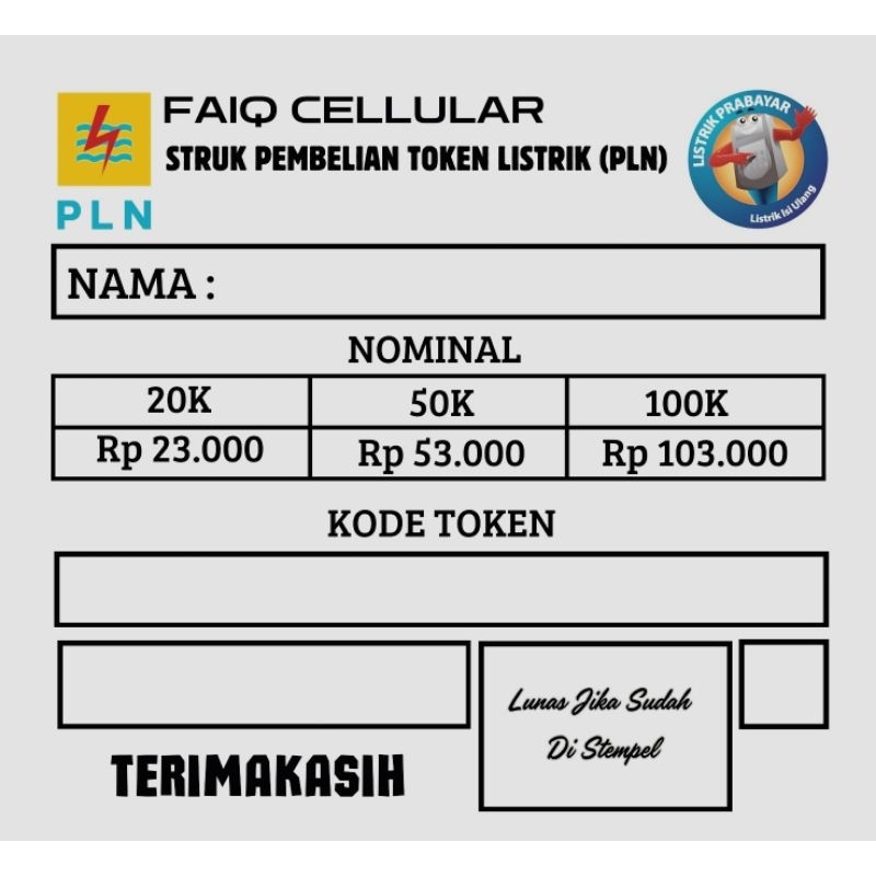 Jual TOKEN LISTRIK (PLN) | Shopee Indonesia