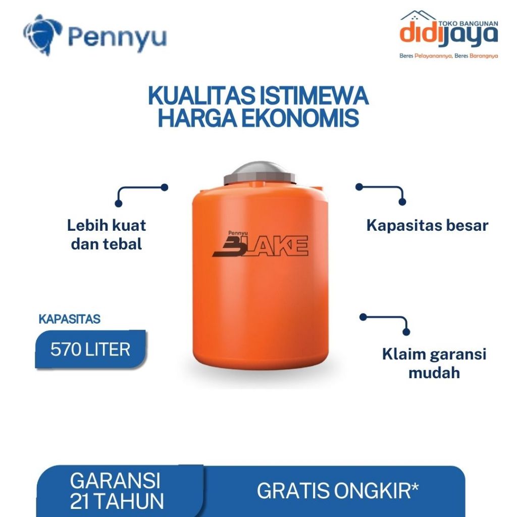 Jual Tandon Air Tangki Toren Air Pennyu Blake Series Kapasitas Tank 570 ...