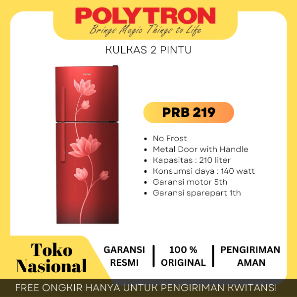 Jual [Cianjur] Kulkas 2 Pintu Polytron Metal Door Series PRB 219 – 210 ...