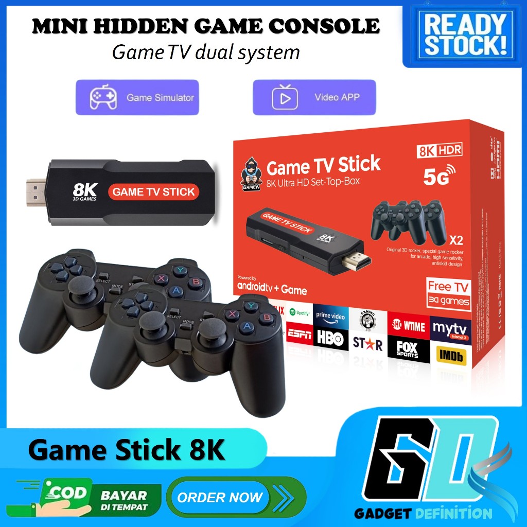Jual Game Stick 8K Game Console Wireless Gamepad HDMI Player Smart TV ...