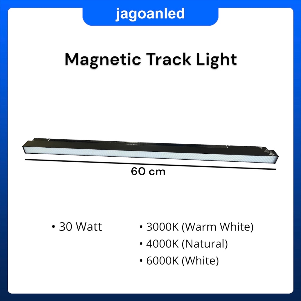 Jual Magnetic Track Light System LED Linear Flood Light 30W Lampu ...