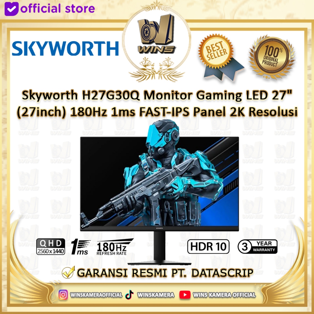Jual Skyworth H27G30Q Monitor Gaming LED 27" (27inch) 180Hz 1ms FAST ...