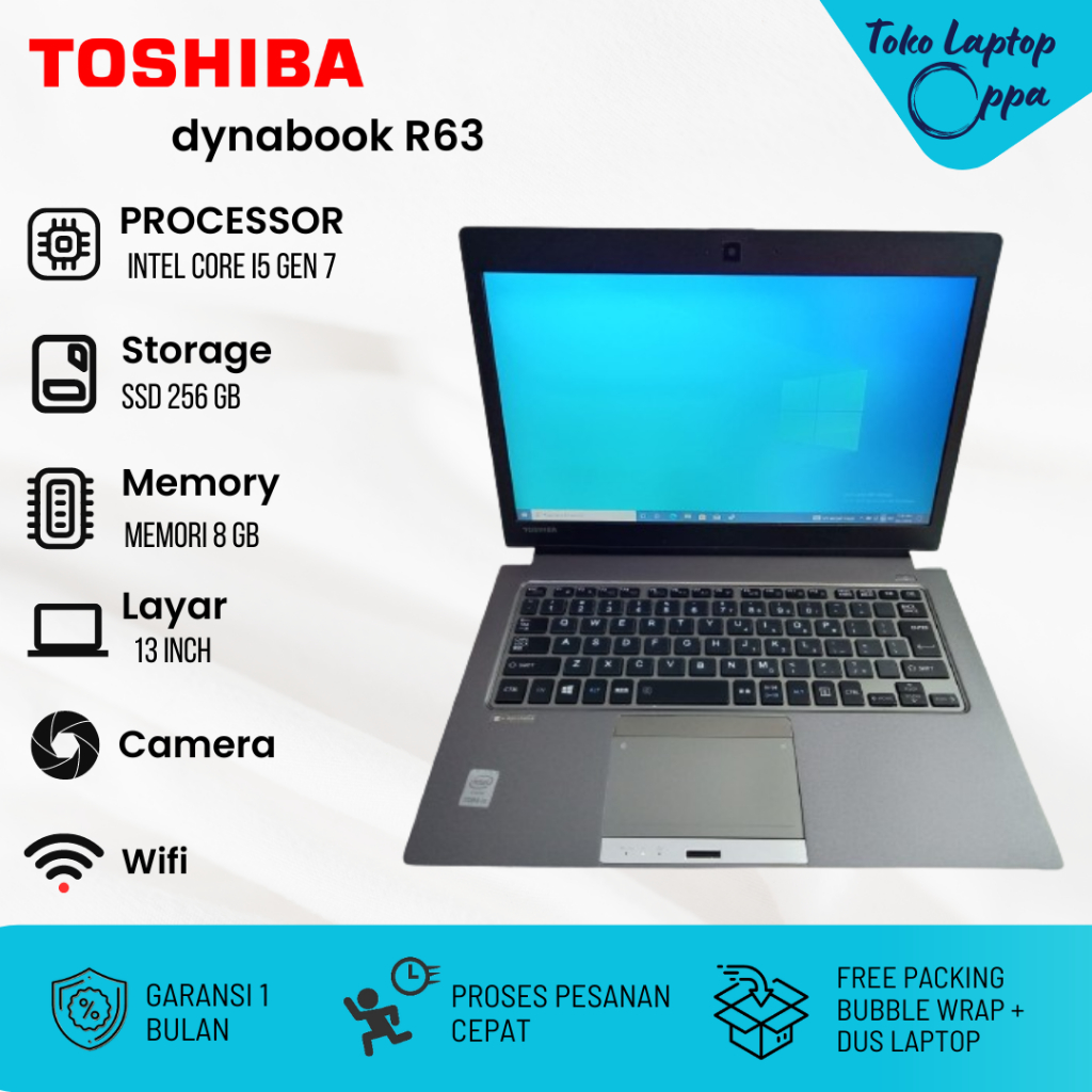 Jual Laptop Toshiba R63 core i5 gen 7 ram 8gb ssd 256gb | Shopee Indonesia