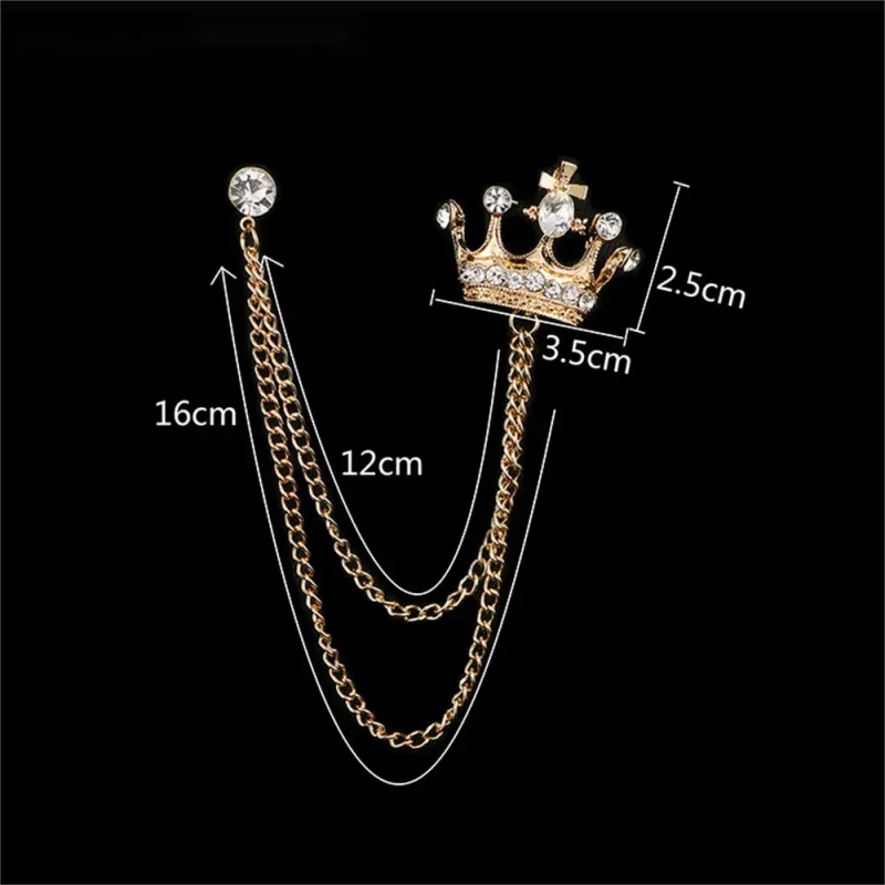 Jual Bros Baju Rantai Vintage Crown Lapel Pin Bros Jas Rantai Brooch ...
