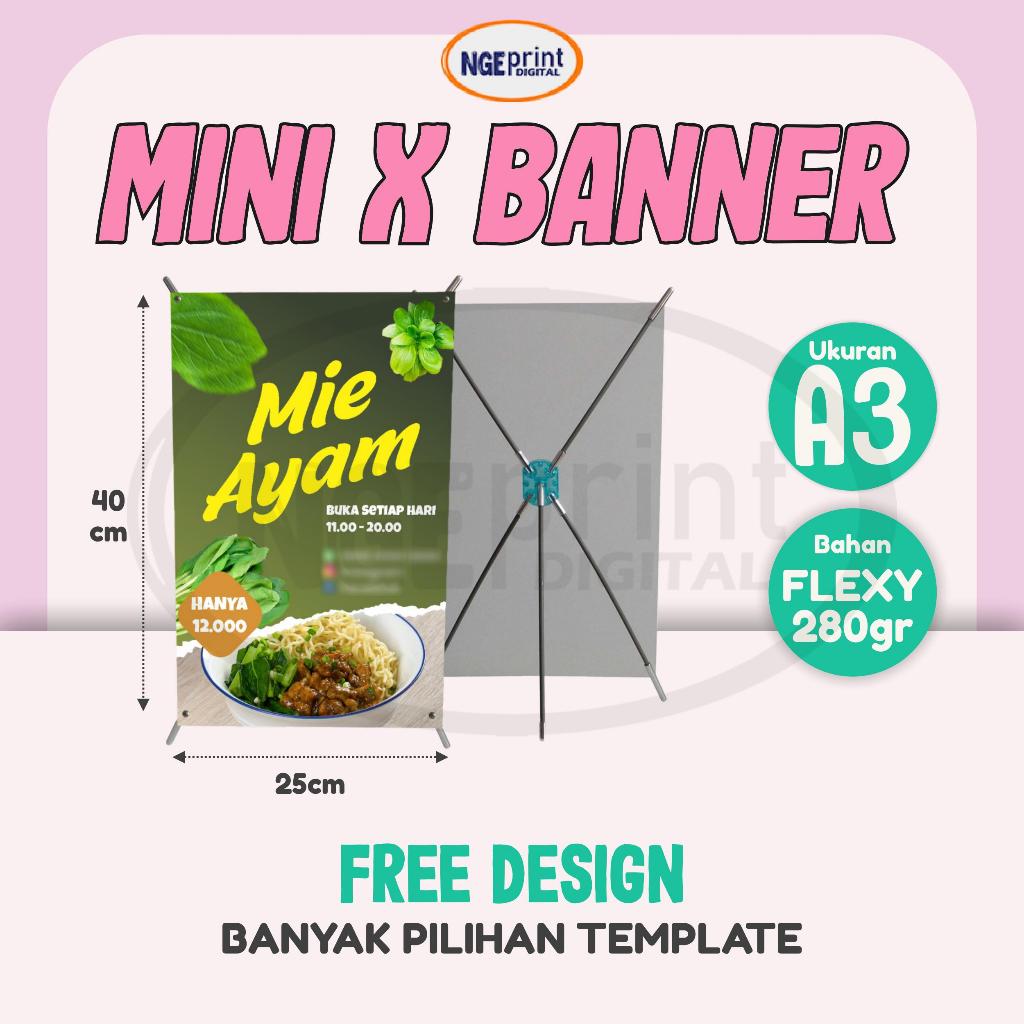 Jual Cetak XBanner Mini A3 Ukuran 25x40 Free Design Custom / Table ...