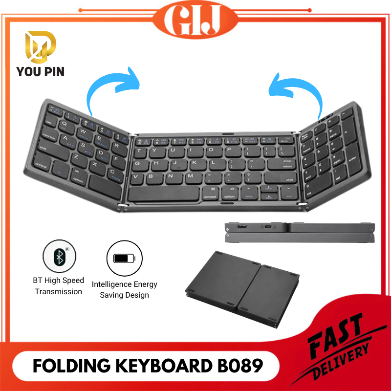 Jual YOU PIN Keyboard Wireless Bluetooth Foldable Keyboard Mini Lipat 3 ...