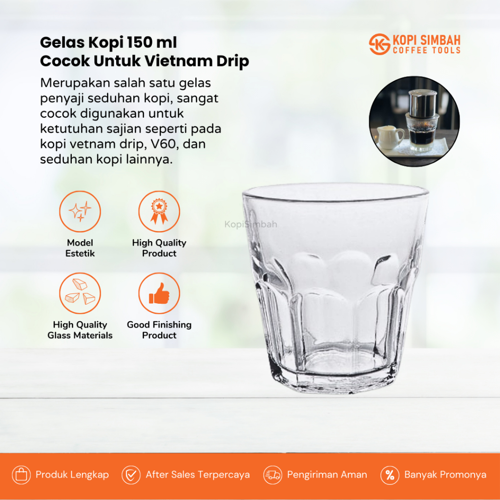 Jual Gelas Kaca Seduhan Kopi Vietnam Drip 150 ml Coffee Glass Espresso ...