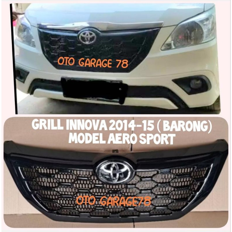 Jual GRILL DEPAN INNOVA 2014-15 ( BARONG) AERO SPORT HITAM FULL (ABS ...