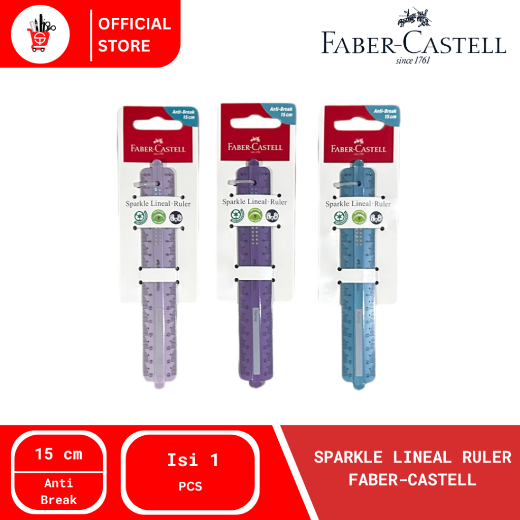 Jual Ruler | Penggaris Faber-Castel Sparkle 15cm (1 PCS) | Shopee Indonesia
