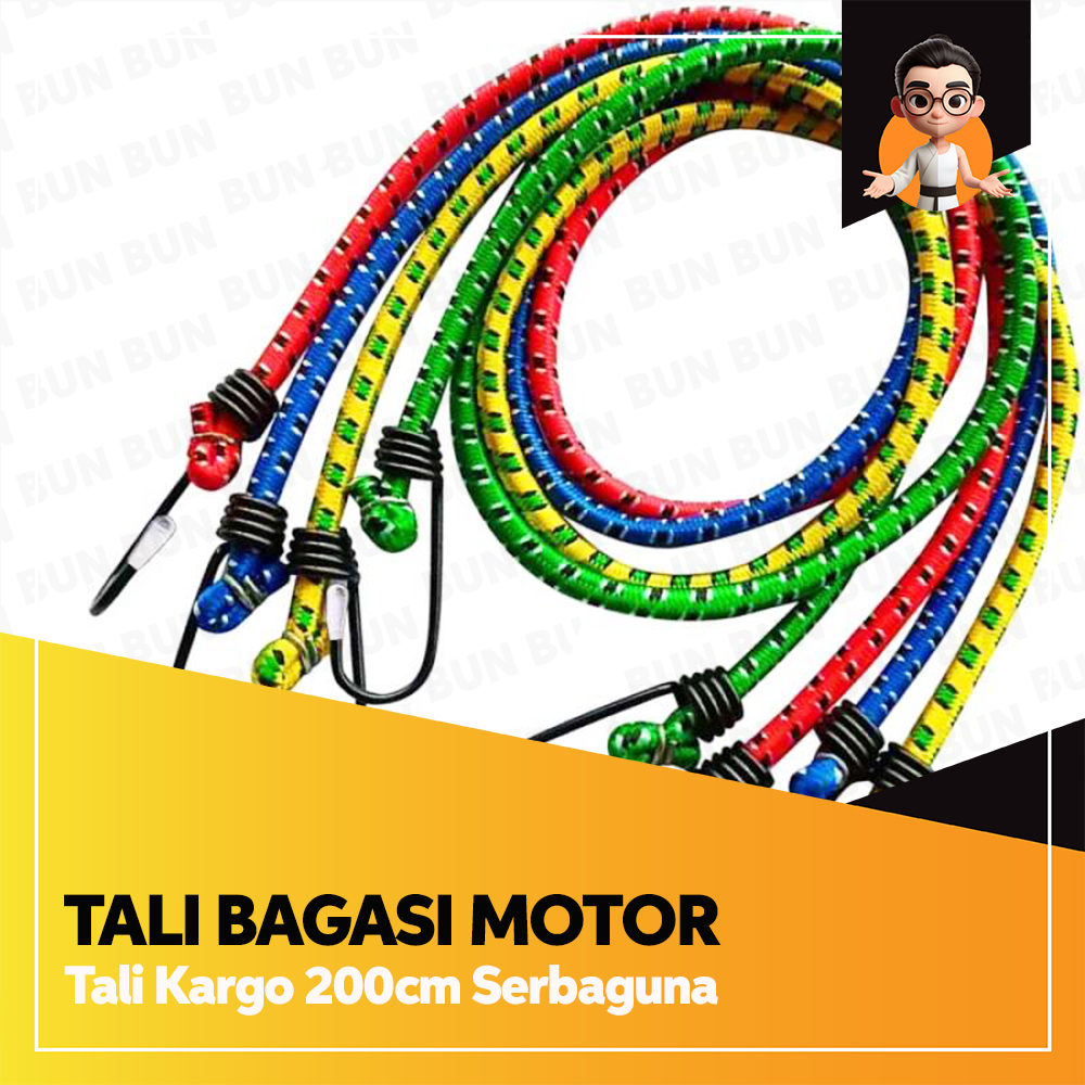 Jual Tali Bagasi Motor 2 meter / Tali Cargo Pengikat Motor 200 cm Tali ...