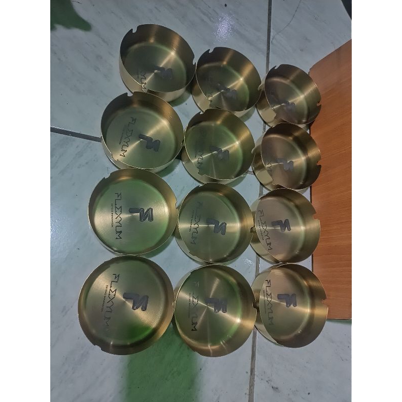 Jual asbak flexyum gold custom logo nama grafir laser kado souvenir ...