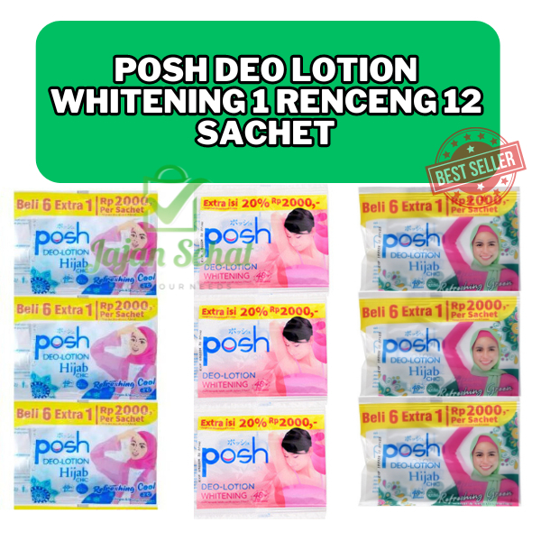 Jual Posh Deo Lotion Whitening 11gr (1 Renceng 12 Sachet) | Shopee ...
