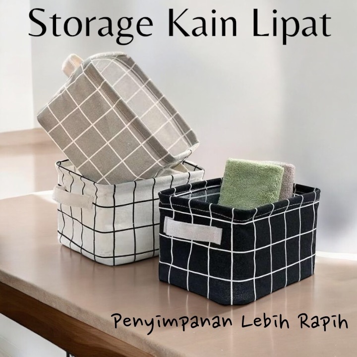 Jual Storage Box Serbaguna Keranjang kain lipat Multifungsi Keranjang ...